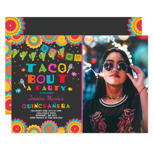 Fiesta Quinceanera Invitation Taco Bout A Party | Zazzle.com