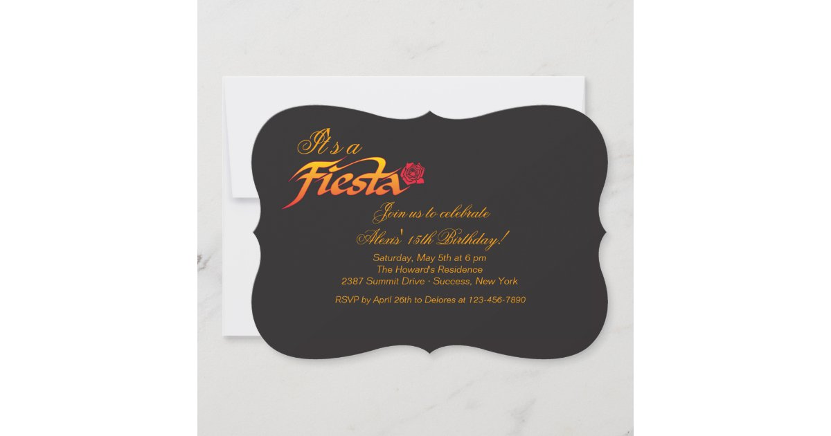 Fiesta Rose Invitation | Zazzle