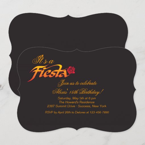 Fiesta Rose Invitation | Zazzle