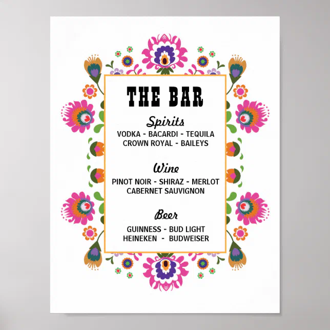 Fiesta Signs The Bar Party Event Wedding Party | Zazzle