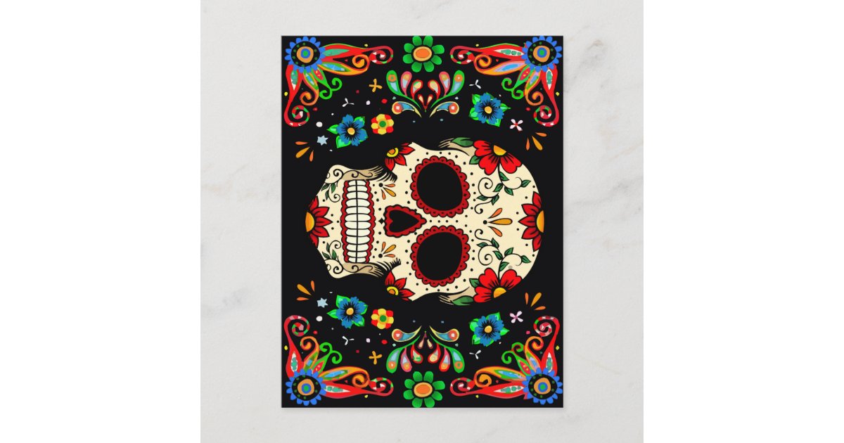 Fiesta Skull Postcard | Zazzle