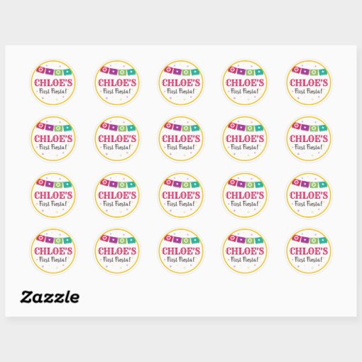 Fiesta Stickers, for any event - Birthday & Shower Classic Round ...