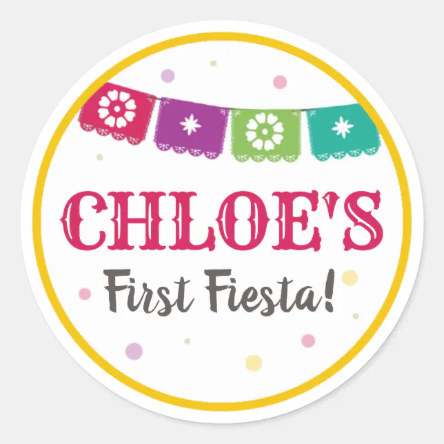 Fiesta Stickers, for any event - Birthday & Shower Classic Round ...