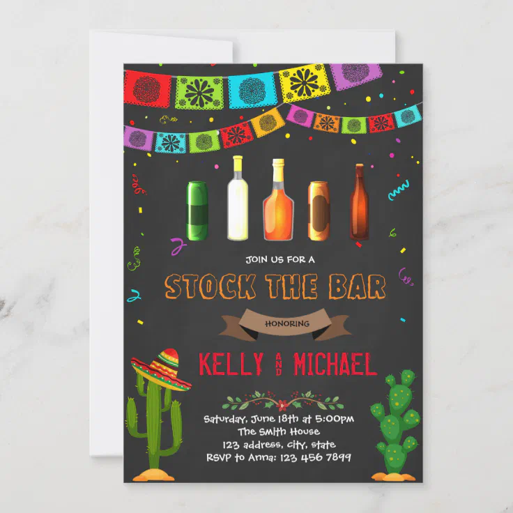 Fiesta stock the bar party invitation | Zazzle