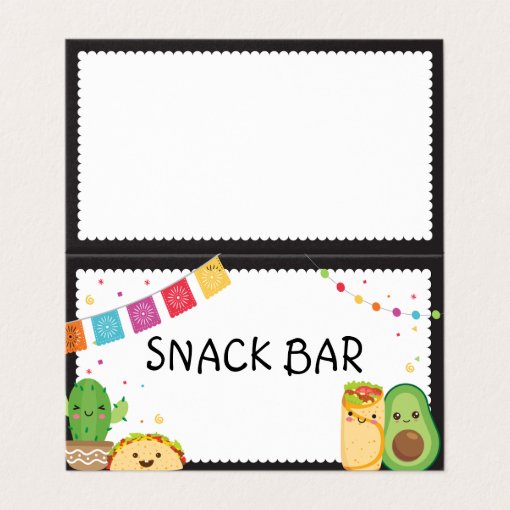 Fiesta Taco Bout' A Baby Themed Food Labels Tents | Zazzle