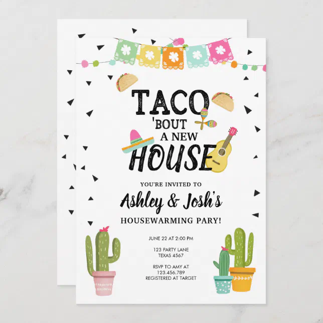 Fiesta Taco Bout A New House Housewarming Party Invitation | Zazzle