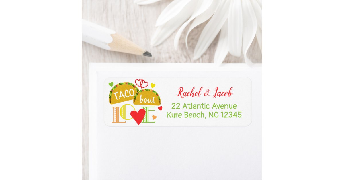 Fiesta Taco Bout Love Colorful Engagement Party Label | Zazzle