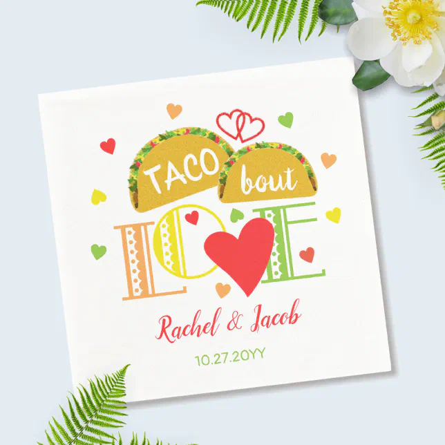 Fiesta Taco Bout Love Colorful Engagement Party Napkins | Zazzle