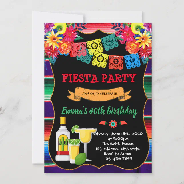 Fiesta tequila invitation | Zazzle