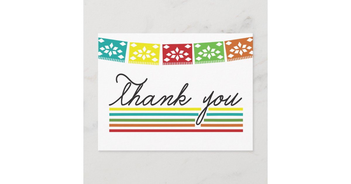 Fiesta Thank You Post Card | Zazzle