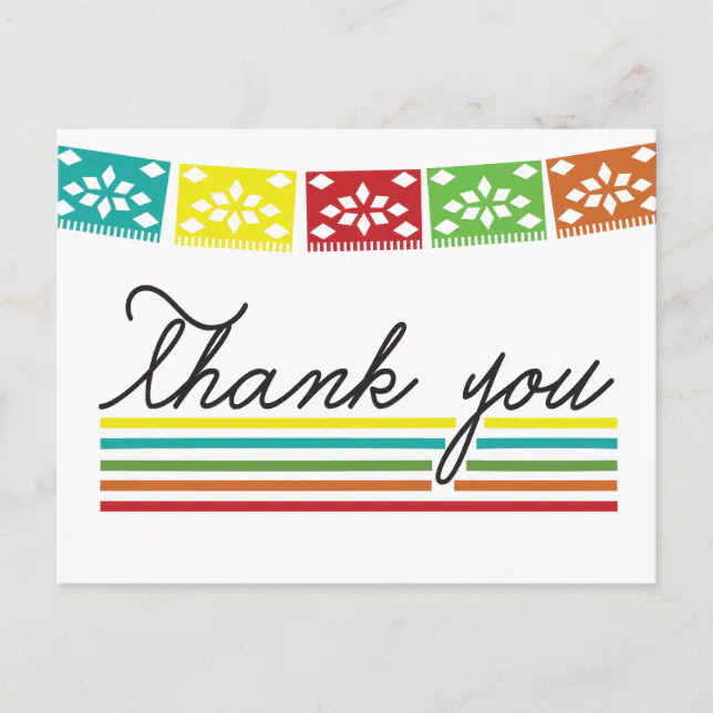 Fiesta Thank You Post Card | Zazzle