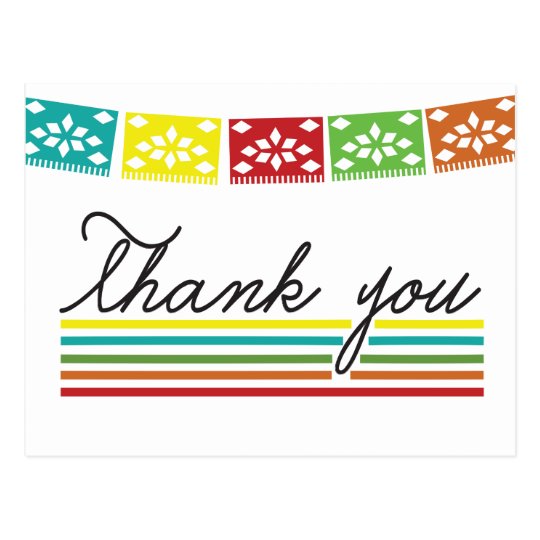 Fiesta Thank You Post Card | Zazzle.com