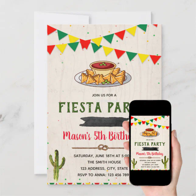 Fiesta theme birthday invitation | Zazzle