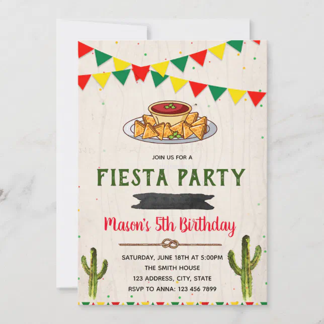 Fiesta theme birthday invitation | Zazzle
