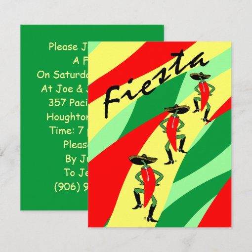 Fiesta Theme Party Invitation Colorful Streamers | Zazzle