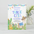 Fiesta Three Esta Boy Blue 3rd Birthday Invitation | Zazzle