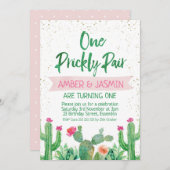 Fiesta Twins One Prickly Pair Birthday Invitation | Zazzle