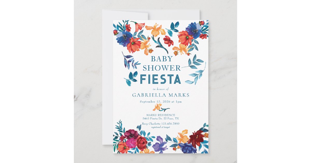 Fiesta | Watercolor Baby Shower Invitation | Zazzle