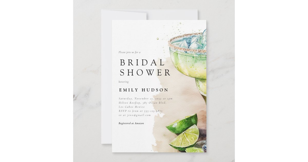 Fiesta Watercolor Bridal Shower Invitation | Zazzle