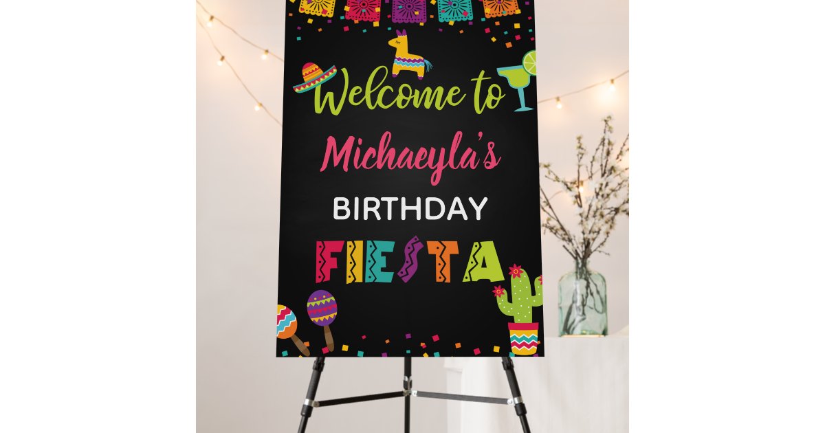 Fiesta Welcome Sign - Blk | Zazzle