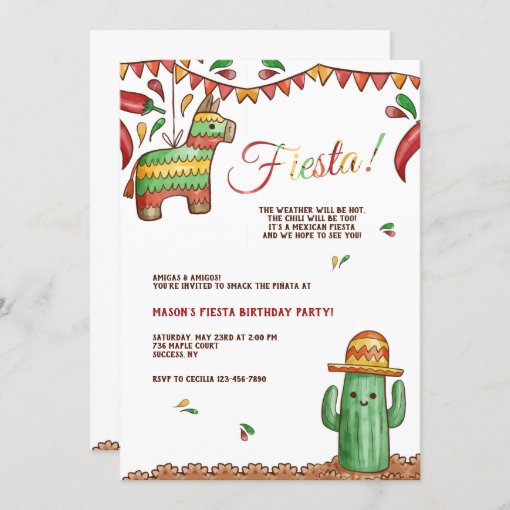 Fiesta with Piñata Invitation | Zazzle