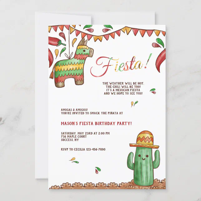 Fiesta with Piñata Invitation | Zazzle