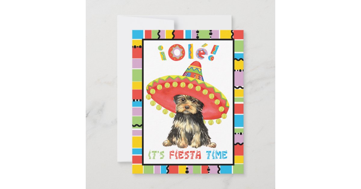 Fiesta Yorkie Invitation | Zazzle