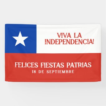 Fiestas Patrias Independence Day Chile Flag Banner | Zazzle