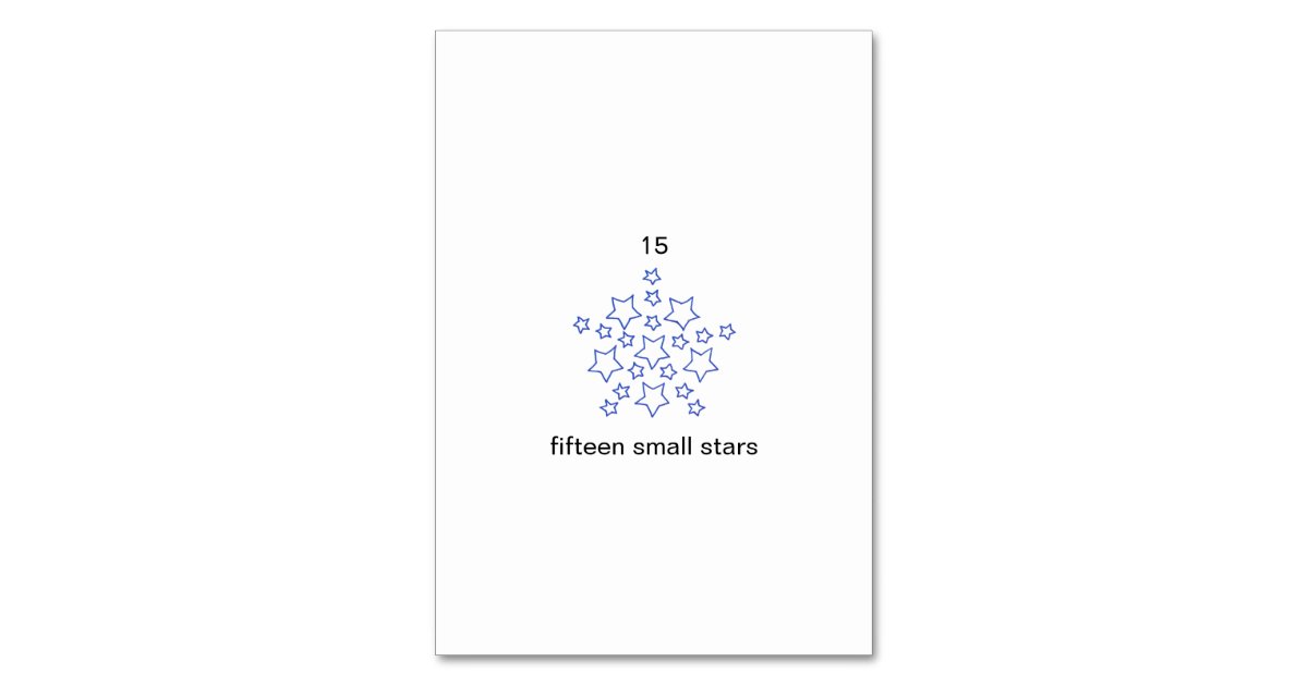 Fifteen small stars custom number flashcards table number | Zazzle