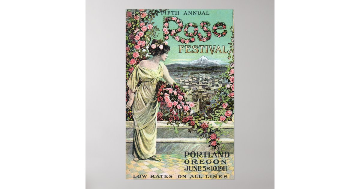 Fifth Annual Rose Festival Advertisement Poster | Zazzle