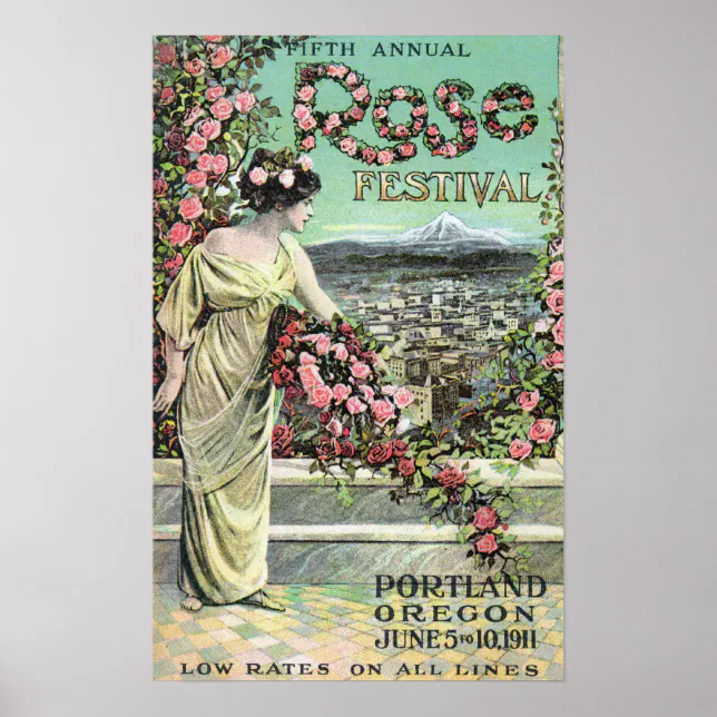 Fifth Annual Rose Festival Advertisement Poster | Zazzle