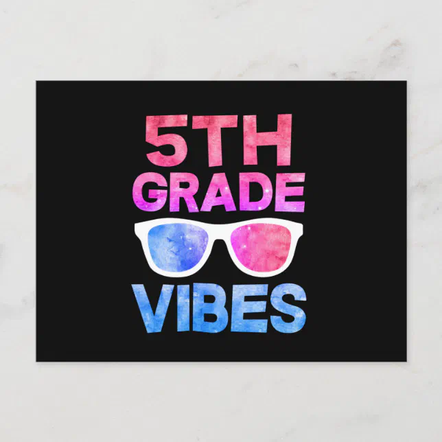Fifth Grade Vibes First Day Of School Announcement Postcard | Zazzle