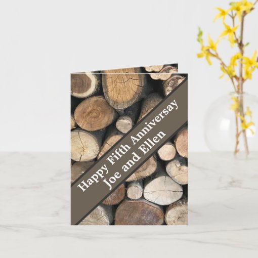 Fifth Wedding Anniversary Editable Card | Zazzle