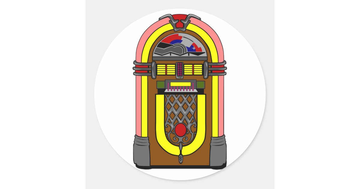 Fifties Jukebox Classic Round Sticker | Zazzle