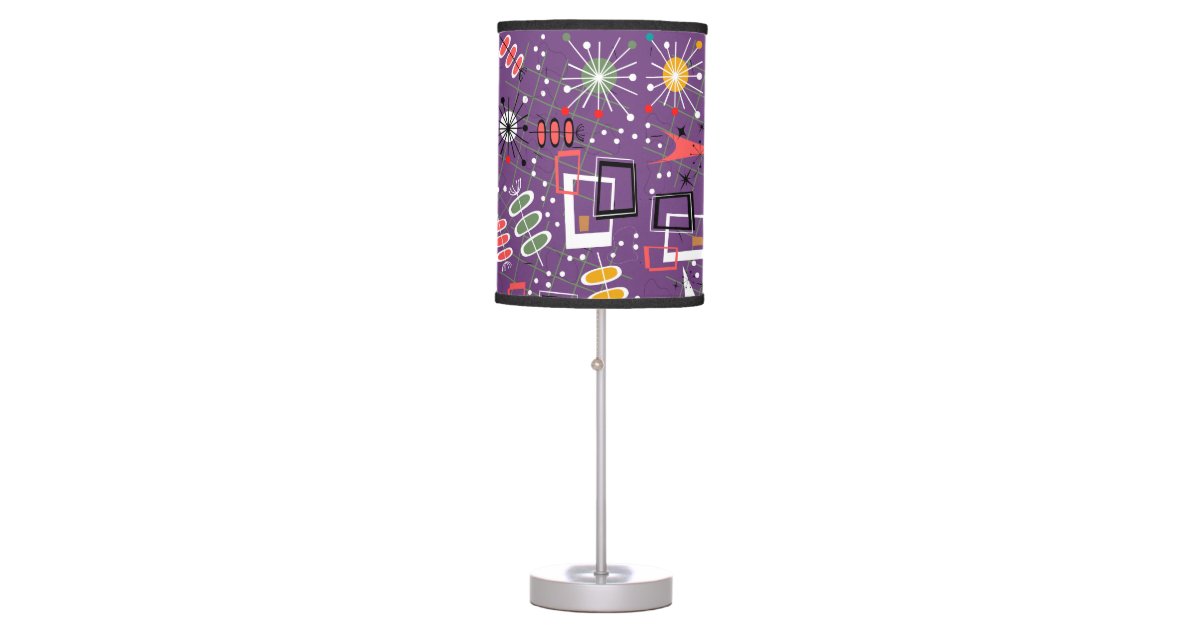 Fifties modern vintage and geometric starbursts table lamp | Zazzle