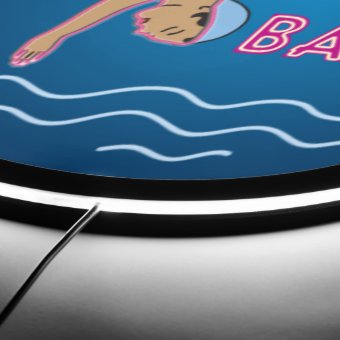 Fifties Retro Neon Look Bikini Swimmer Dive Bar LED Sign | Zazzle