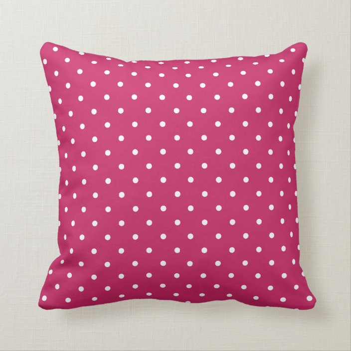 Fifties Style Raspberry Polka Dot Pillow | Zazzle.com