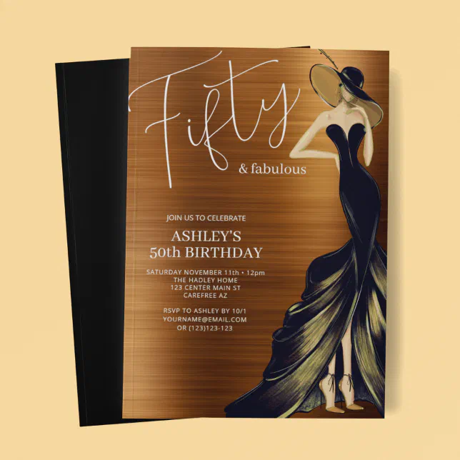 Fifty and Fabulous Dress 50th Birthday Invitation | Zazzle