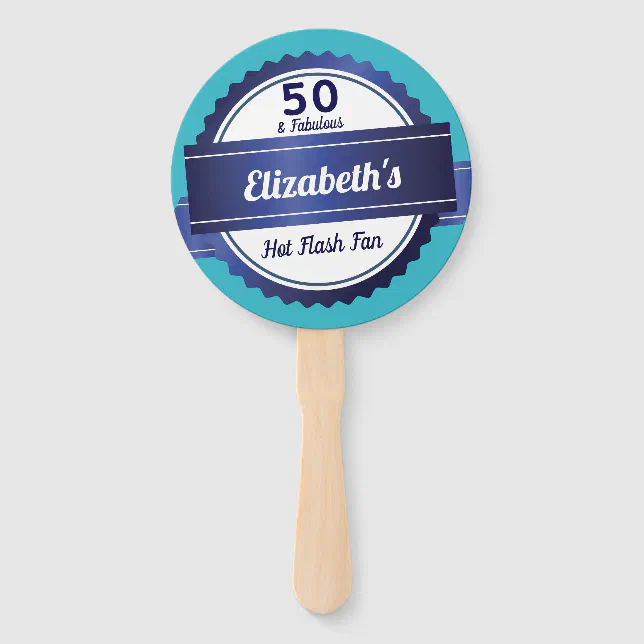 Fifty and Fabulous Funny Menopause Hot Flash Fan | Zazzle