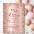 Fifty and Fabulous Glam Rose Gold 50th Birthday Invitation | Zazzle