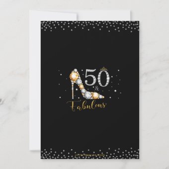 Fifty and Fabulous High Heels Bubbly 50th Birthday Invitation | Zazzle