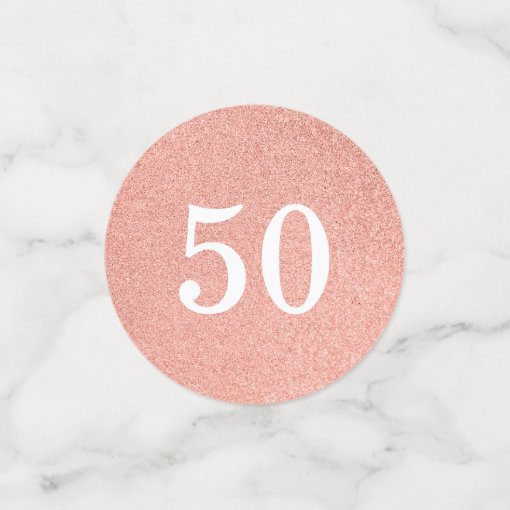 Fifty and Fabulous Rose Gold 50th Birthday Party Confetti | Zazzle