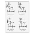 Fifty and Fabulous Script 50th Birthday Party Temporary Tattoos | Zazzle