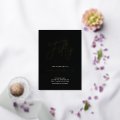 Fifty | Black Chic Script 50th Birthday Party Foil Invitation | Zazzle
