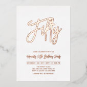 Fifty | Chic Foil Script 50th Birthday Party Foil Invitation | Zazzle