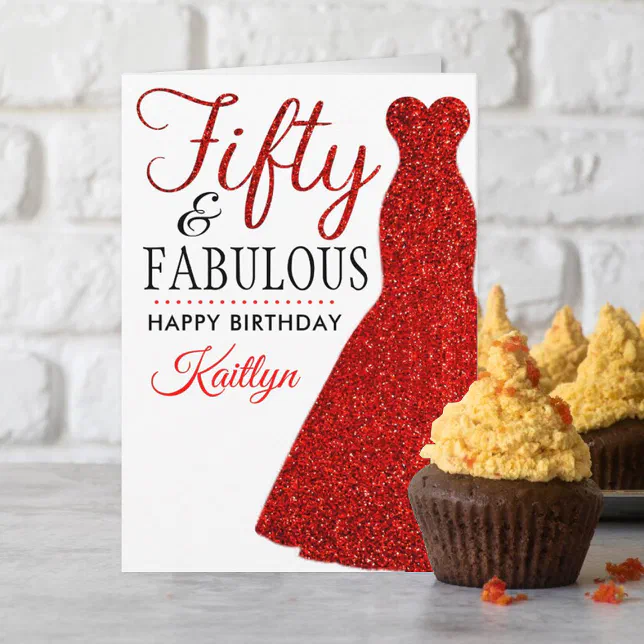 Fifty & Fabulous 50th Birthday Card | Zazzle