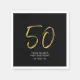 Fifty | Gold & Black Lettering 50th Birthday Party Napkins | Zazzle