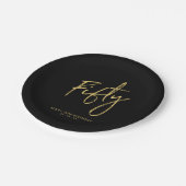 Fifty Gold Lettering 50th birthday Paper Plates | Zazzle