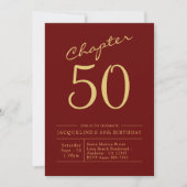 Fifty Red Gold 50th Birthday Party Invitation | Zazzle