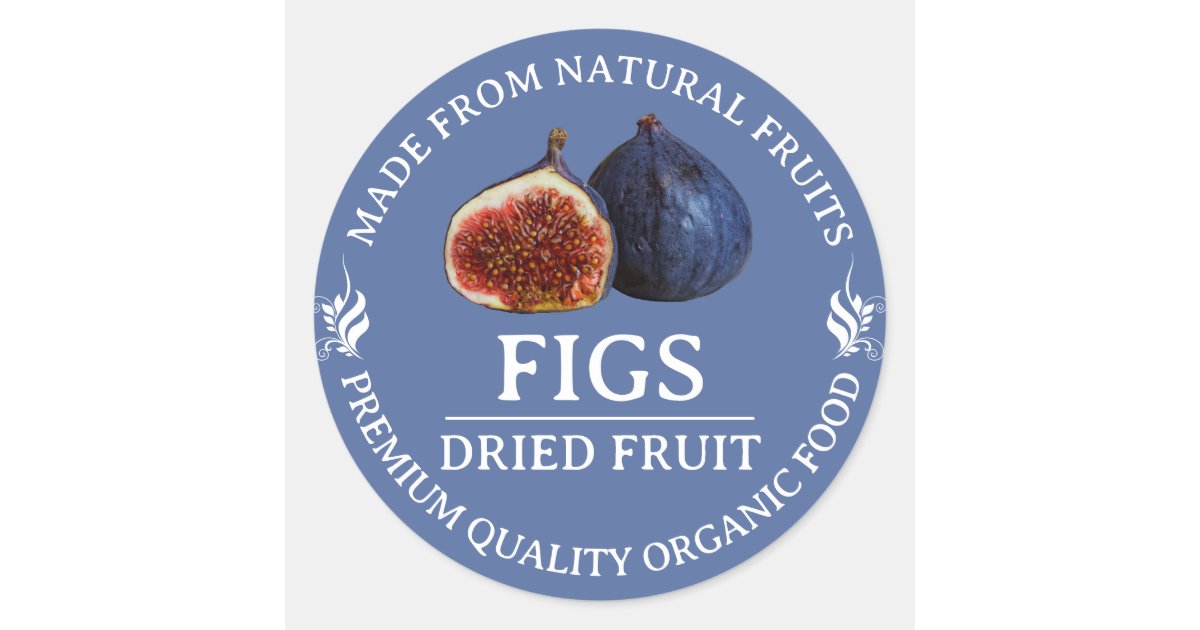 Fig Dried Fruit Custom Label Sticker | Zazzle